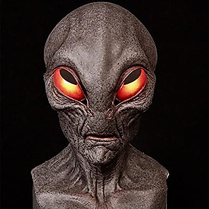 IAMAGOODLADY Halloween Decorations,Halloween Alien Mask Scary Horrible Horror Alien mask Mask,Spooky Party Carnival Supplies,Scary Ghost Creepy Decor Halloween Ornament