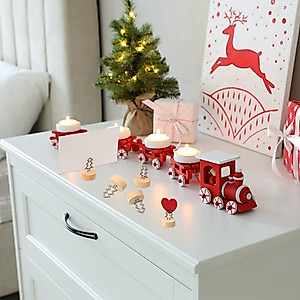 50 Pcs Christmas Wood Place Card Holders Wooden Base with Christmas Tree Rustic Iron Wire Clip Wooden Table Memo Photo Picture Number Sign Stands Holder for Party Xmas Wedding Table Decor