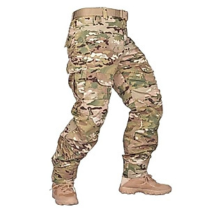 TRGPSG Men's Hiking Pants, Outdoor Lightweight Travel Pants Cargo Pants Work Pants for Men WG4F CP Camo 34
