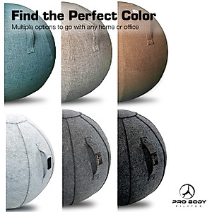 ProBody Pilates Yoga Ball Chair - Exercise Ball Chair for Home or Office, Balance Ball Chair with Yoga Ball Cover, Upgrade Stability Ball with Attractive Cover (Sepia, 24 in)