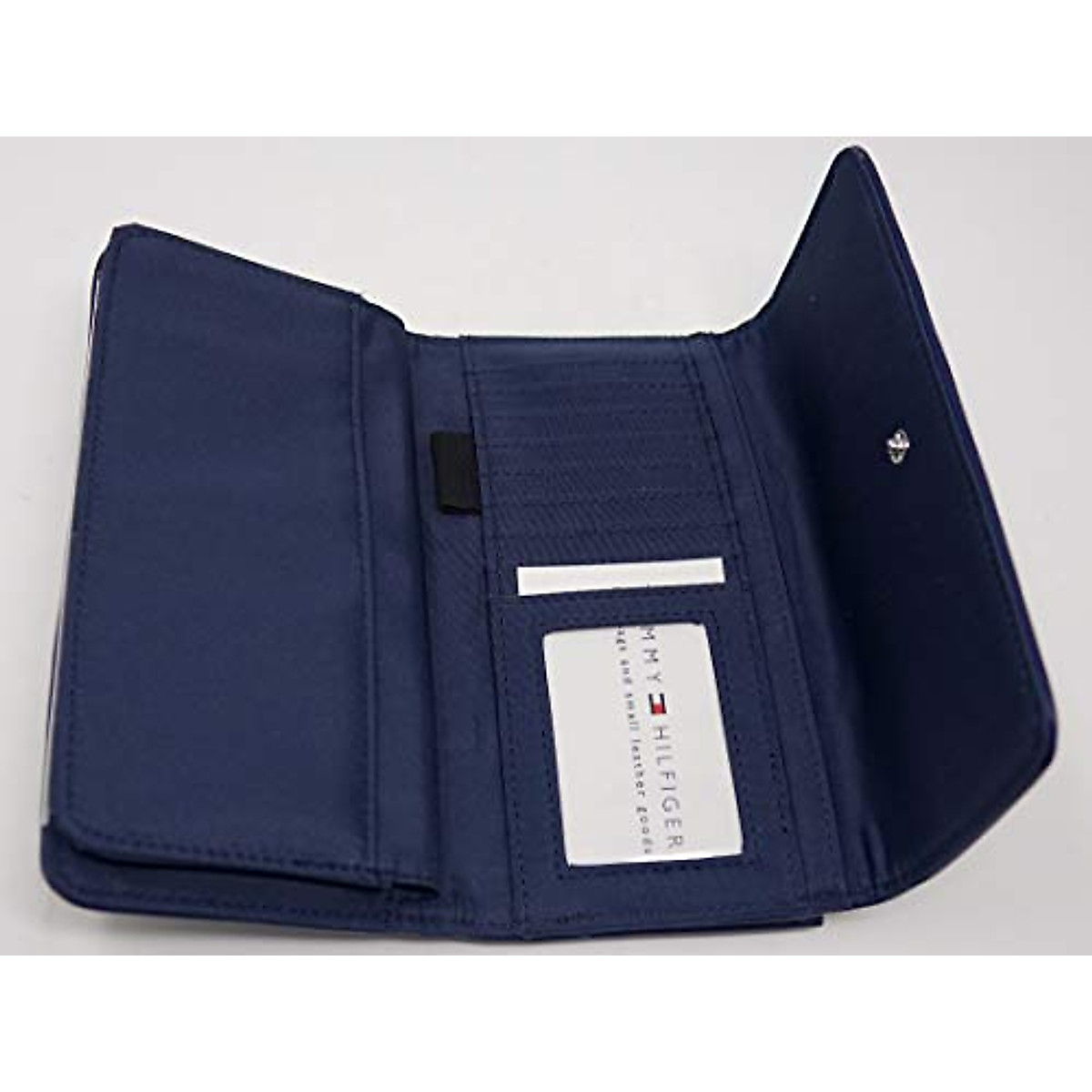 Tommy Hilfiger Women's Navy Blue Logo Debossed Checkbook Wallet Clutch Bag