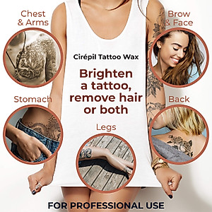 Cirepil - TATTOO - Sublim Care - 800g, 28.22oz Patented Wax Beads for Tattooed Areas - Illuminates, Redefines & Brightens Skin