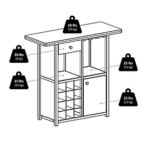 Winsome Macon Bar Wine Cabinet, Espresso