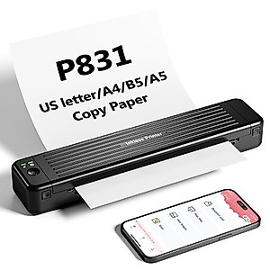 Itari Portable Printer, Wireless Printers for Home use, 300DPI Bluetooth Printer for Printer Paper 8.5 x 11 White, Thermal Transfer Printer Compatible With Laptop、iphone、Smartphone for Car、Office、Home