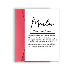 YiKaLus Happy Boss’s Day Card for Mentor, Unique Mentor Gifts for Leader Boss, Great Mentor Definition Card for Women Men, Best Thank You Gift Idea for Him Her