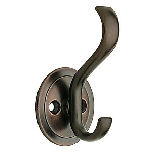 Franklin Brass Coat and Hat Hook with Round Base, Venetian Bronze