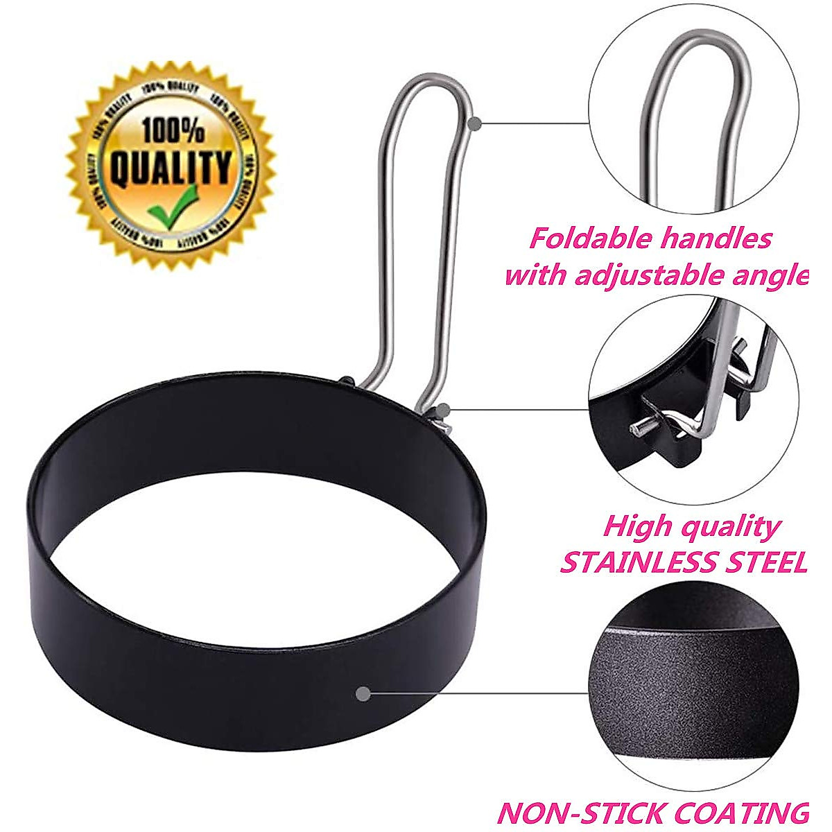 Stainless Steel Egg Ring,2 Pack Round Breakfast Household Mold Tool Cooking,Round Egg Cooker Rings For Cooking Egg Maker Molds