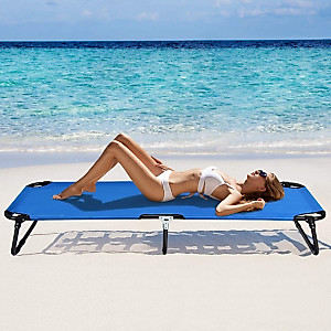 Giantex Folding Camping Cot for Adults, Portable Sleeping Cot Bed Heavy Duty Frame, Easy Set Up, Light Weight Camping Bed for Camp Office Sleepover