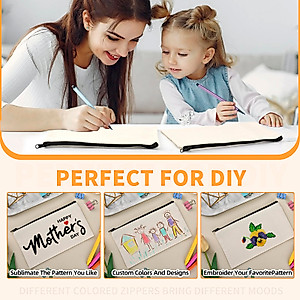 14Pieces 8 x 5 Inch Blank Craft DIY Canvas Pen Pencil Case- Cotton Canvas Invoice Bill Bag Makeup Bag Cosmetic Bag Multipurpose Travel Toiletry Pouch with Black Zipper…