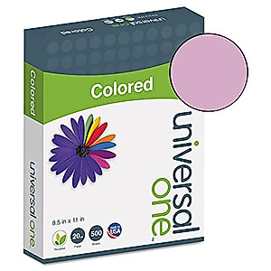 Universal 11212 Colored Paper, 20lb, 8-1/2 x 11, Orchid, 500 Sheets/Ream, UNV11212