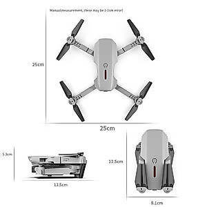 TheUrbanGeek E88 Drone with Dual Camera - Foldable FPV Live Video RC Quadcopter with Altitude Hold, One Key Return, 360 Degree Flip, Intelligent Control - Remote & App Control - Gray