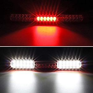 Partsam High Mount Led 3rd Brake Light Bar Replacement for F150 97-04 Rear Top Roof Cab Center Mount Third Brake Light Stop Tail Cargo Light Lamps Assembly Chrome Housing Waterproof