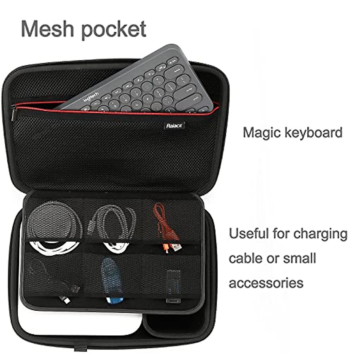 RAIACE Hard Storage Case Compatible with Apple Mac Mini M1. (Case Only, Not Include The Device and Accessories) - Black(Black Lining)