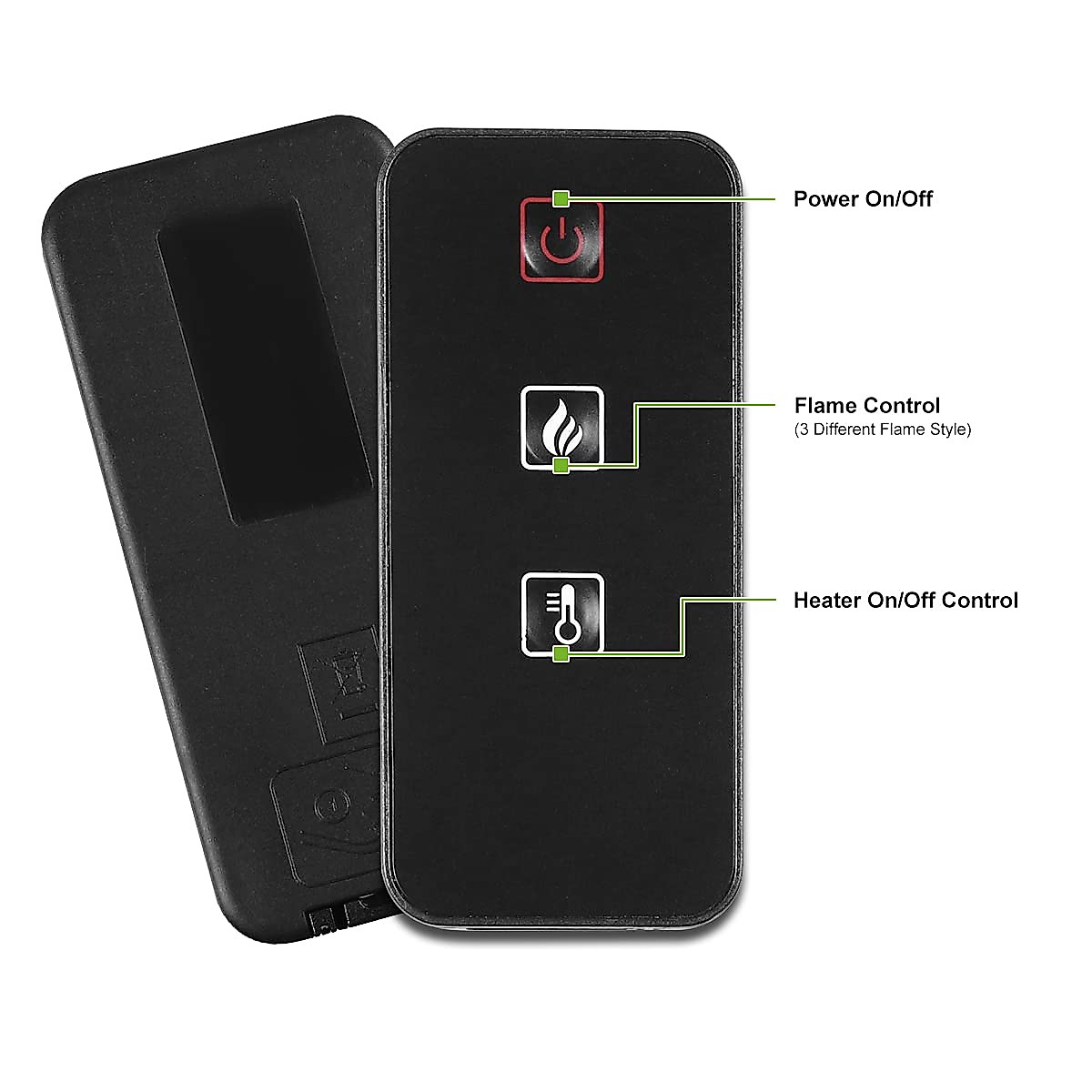 Geniqua 23" Freestanding Wall Mounted Electric Fireplace Insert Heater 1400W Log LED Flame Remote Adjustable Heat Recessed Stove Indoor Warm