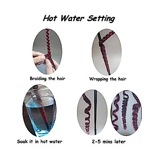 Liang Dian Pre Stretched Braiding Hair Ombre 30 Inch 8 Packs Synthetic Crochet Braids Hot Water Setting Professional Soft Yaki Texture Synthetic Hair Extensions(1B/30/27)