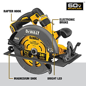 DEWALT FLEXVOLT 60V MAX* Circular Saw with Brake Kit, 7-1/4-Inch (DCS578X2)
