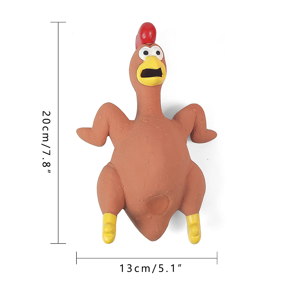 Rubber Chicken Dog Toy Squeak, 3 Pack Latex Screaming Chicken Dog Toys That Makes Noise, Funny Squeaky Interactive Puppy Dog Toys for Boredom, Dog Fetch Toy with Squeakers for Small Medium Large Breed