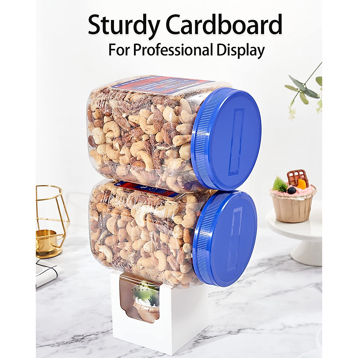 Happyhiram Cupcake Boxes 50 Pcs White Individual Cupcake Box, Single Cupcake Containers Cardboard Holders with Inserts and Window for Muffins Cocoa Bombs Packaging Togo Boxes for Birthdays Showers Party Favors Packing