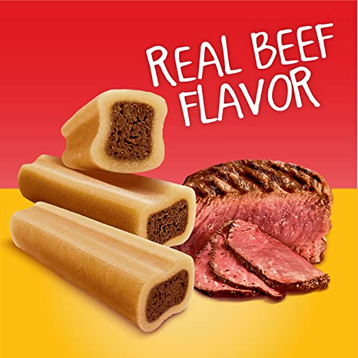 PEDIGREE MINI JUMBONE Small Dog Treats Real Beef Flavor, 21 oz. Pack (35 Treats)