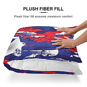 LynaRei Body Pillow Cover Red White Blue Camo Long Pillow Case Protector with Zipper Independence Day Rectangle Soft Large Throw Pillow Covers for Home Bedding Couch Sofa 20"x54"