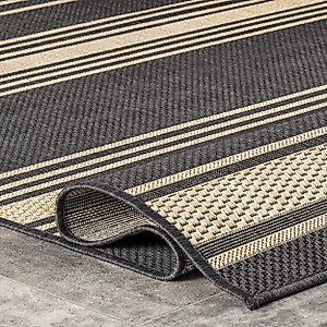 nuLOOMLauren Liess Romy Striped Indoor/Outdoor Area Rug, 8' x 10', Charcoal