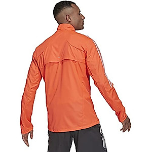 adidas Men's Marathon Jacket 3-Stripes, Solar Red/White, Small