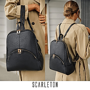 Scarleton Backpack Purse for Women, Purses for Women, Women Backpack Purse, Top Handle Mini Backpack, Travel Backpack, H160801 - Black