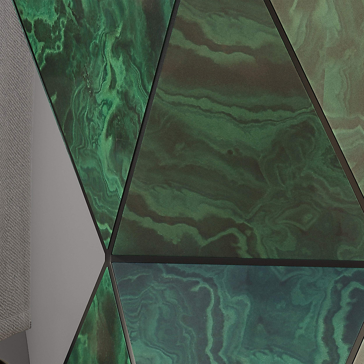 Christopher Knight Home Larry Tempered Glass Hourglass Side Table, Malachite Finish