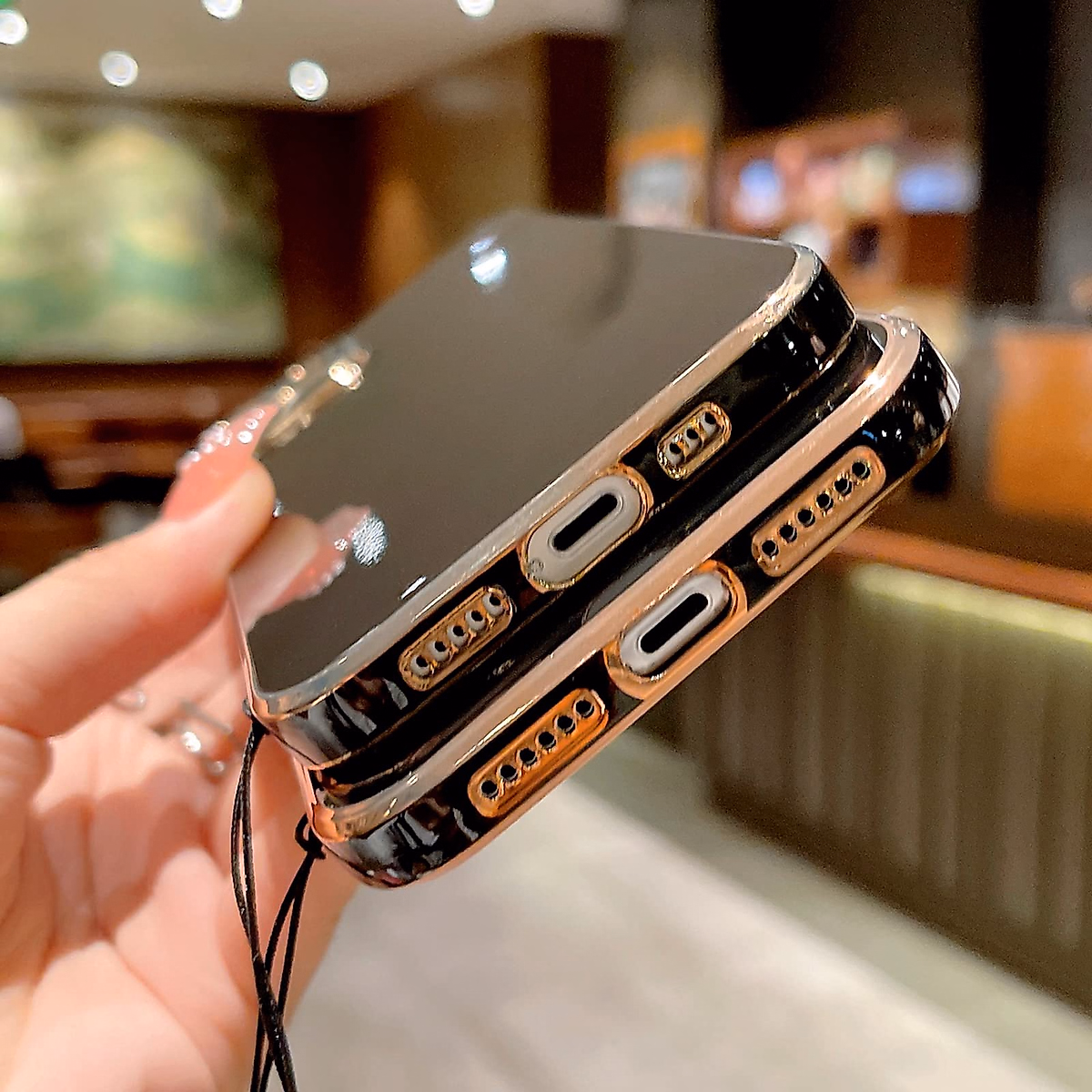 for OnePlus Nord N200 5G Case, N200 Phone Case for Women Electroplating Cute Luxury Bling Aesthetic Trendy Pretty, Full Camera Soft TPU Protection Shockproof Cover for OnePlus Nord N200 5G (Black)