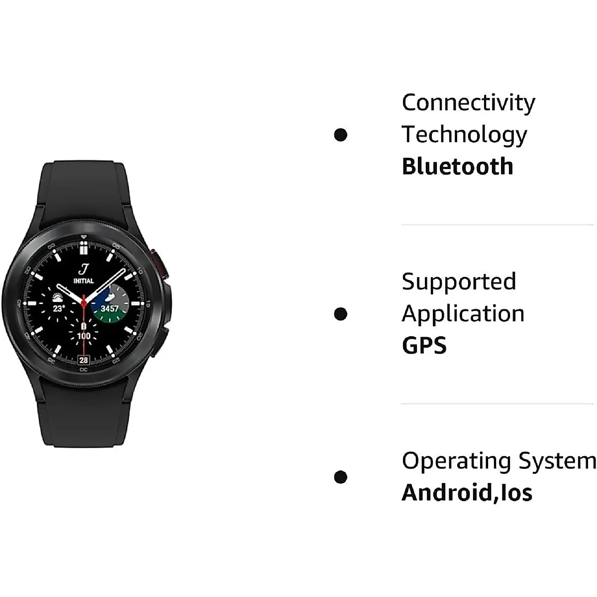 Samsung Galaxy Watch 4 Classic Smartwatch 42mm with Extra Band Included, Sleep Monitor, Black - SM-R880NZKCXAA (Renewed)
