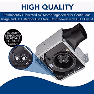 Broan Flex™ Series 80 CFM 0.7 Sones Humidity Sensing Ventilation Fan Energy Star®