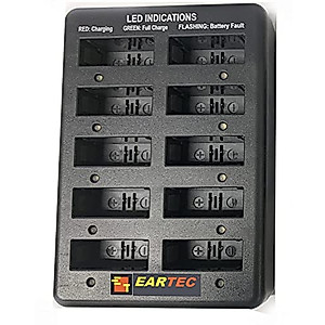 Eartec HUB8S Ultralite Full Duplex Wireless Headset Communication System for 8 Users – 8 Single Ear Headsets, HUB Transceiver with SolidSignal Cleaning Wipes Bundle