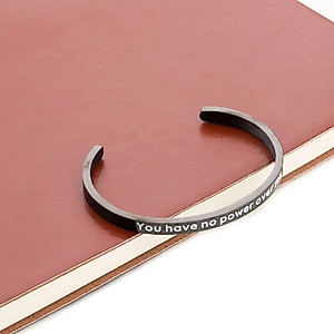 PLITI You Have No Power Over Me Inspirational Cuff Bangle Bracelets for Women Movie Gift (No Power Over CB black)