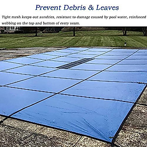 YXX- Outdoor Garden In-Ground Swimming Pools Winter Safety Cover, Blue, Prevent Debris & Leaves, Easy Installation, Includes All Needed Hardware (Size : 5×5m/16.4×16.4ft)