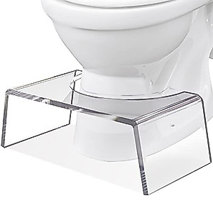 Elavain Clear Acrylic Step Stool for Kids, Toilet Step Stool for Toddlers Potty Training Aid, Modern Foot Stool, Kids Step Stool, Children Bathroom Stool & Toddler Stool Chair for Toilet | 7.5’’ High
