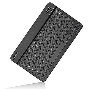 FINTIE 10-Inch Ultrathin Wireless Bluetooth Keyboard for iPad Samsung Tablet, iPhone Smartphone, iOS, Android Tablets Phone, Black