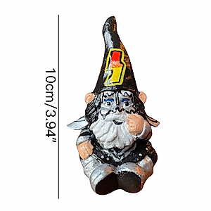 Liuh KISS Letters Painted Gnomes 4PCSSet Garden Figurines Art Decor 3.94 Dwarf Miniatures with Defferent Facial Expressions Outdoor Funny Gnome Accessories Table Ornaments Lovers Gifts 1 Set