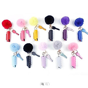 Strong Pepper Spray Keychain with Quick Release – Pepper Spray Max Strength Finger Grip for More Accurate and Faster Aim 10-Foot (3M) Range - French Pink - Set of 6 - Without Key, Light Blue