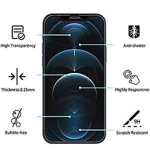 Acediar Tempered-Glass Screen Protector for iPhone 12 Pro Max 【6.7" 3-Pack】 High-Definition Glass Screen Protector for iPhone 12 Pro Max 2020 [Anti-Scratch][Bubble Free] Work Most Case