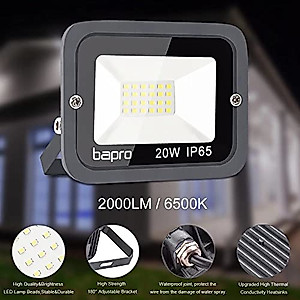 Paideste 2 Pack 20W LED Flood Light Outdoor, 2000LM LED Work Light, IP65 Waterproof Outside Floodlight 6000K Daylight White Super Bright Security Light Fixture for Backyard, Garden, Garage, Playground