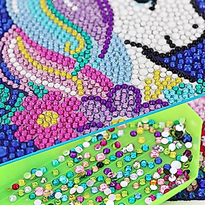 Craftoy 5D Diamond Painting Kits for Kids 7.1‘’ X 7.1‘’ Wooden Frame Diamond Arts and Crafts for Kids Mosaic Gem Stickers by Number Kits DIY Painting Arts Crafts Supply Set Embroidery Gift (F-Unicorn)