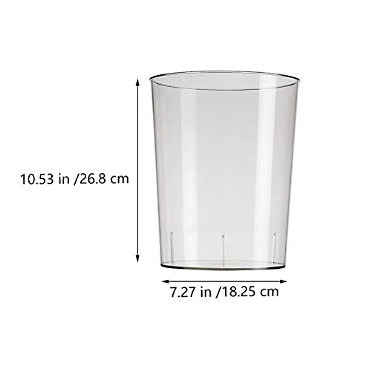 DOITOOL Round Plastic Small Trash Can Plastic Wastebasket Clear Garbage Container Bin for Bathroom Kitchen Home and Office