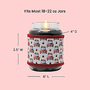 Soft Neoprene Candle Cozy for Standard 18 oz Candle Jar - Farm Holiday