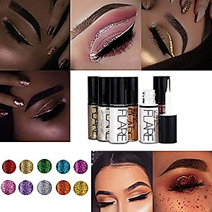 ETEDES Glitter Eyeshadow liquid Eyeliner, Long Lasting Waterproof Shimmer Metallic Glitter Eyeshadow 4 clours (Styles #2)