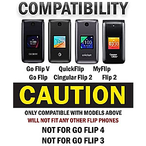 Case for Go Flip Phone, Nakedcellphone [Black Vegan Leather] Form-Fit Cover with [Built-in Screen Protection] and [Metal Belt Clip] for Alcatel Go Flip V, MyFlip, QuickFlip, AT&T Cingular Flip 2