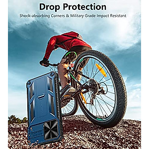 FNTCASE for iPhone 11 Pro-Max Case: Military Grade Drop & Shock Protection Cell Phone Cover with Kickstand & Slide | Rugged Protective Bumper Textured | Heavy Duty Protector(Blue)