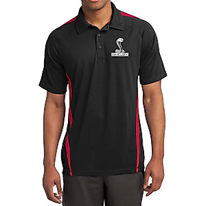 Ford Shelby Cobra Pocket Print Colorblock Polo, Black Red 3XL
