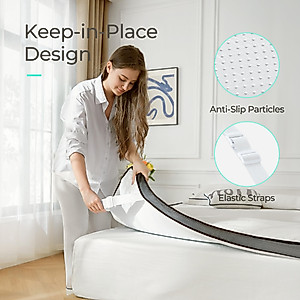 LINSY LIVING Queen Memory Foam Mattress Topper 3 Inches, Cooling Gel Mattress Topper, Foam Mattress Topper with Ventilated Design, Removable and Washable Cover, No-Slip Design, Bed Topper Queen Size