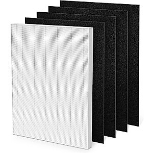 Goodsby Replacement 115115 Filter A for Winix PlasmaWave C535, 5300-2, 6300-2, 5300, 6300, P300,9000, 5000, 5000B Air Purifier, 1 x True HEPA Size 21 Filter Plus 4 x Carbon Pre-Filters