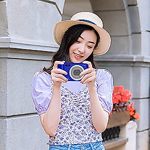 Qonioi New 44 Million Student Digital Camera 2.4 Inch High-Definition Child Student Card Camera 16 Times Digital Zoom Electronic Anti-Shake Face Detection Ideal Gift for Children, Adults